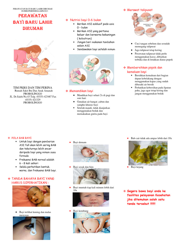 Leaflet Perawatan Bayi Dirumah-1 | PDF
