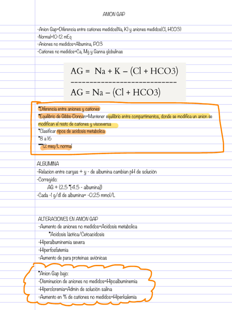 Anion Gap: Causas y Correcciones | PDF | Medicina CLINICA | Causas de ...
