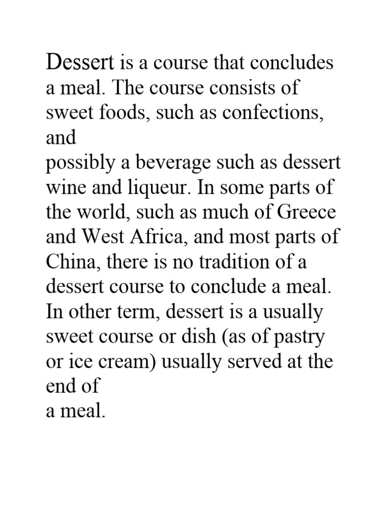 Desserts | PDF | Desserts | Confectionery