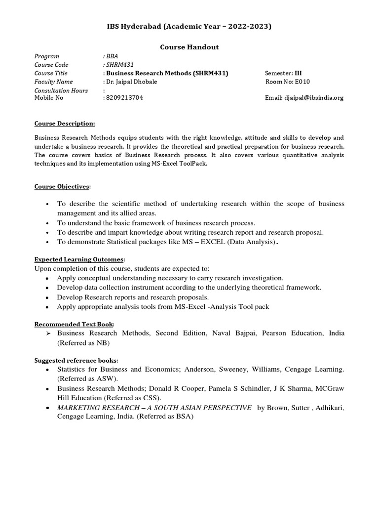 BRM Course Handout | PDF | Statistics | Data BRM Course Handout | PDF | Statistics | Data