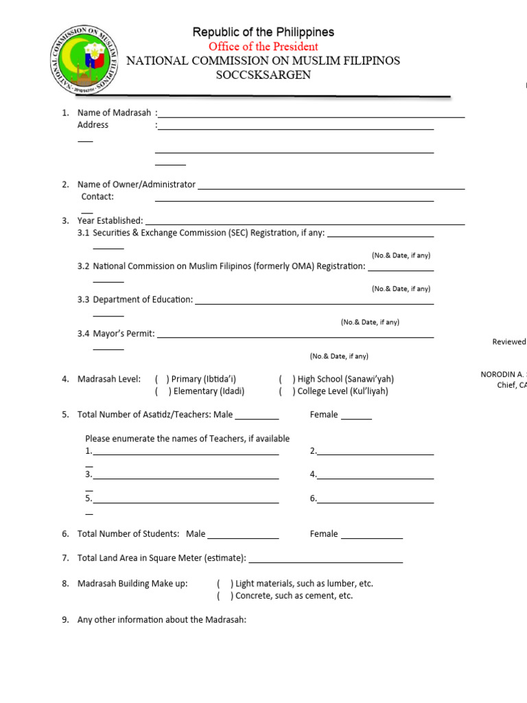 Madrasah Information Sheet | PDF | Southeast Asia | Government