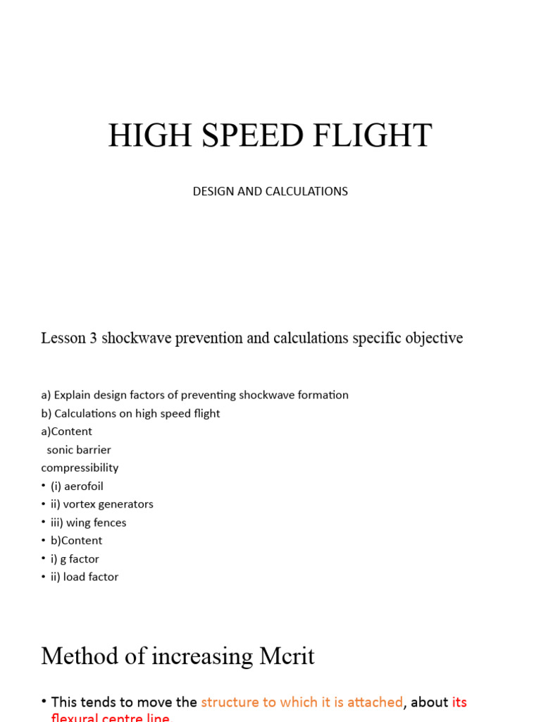 High Speed Flight Lesson 3 Design and Calculations-1 | Download Free ...