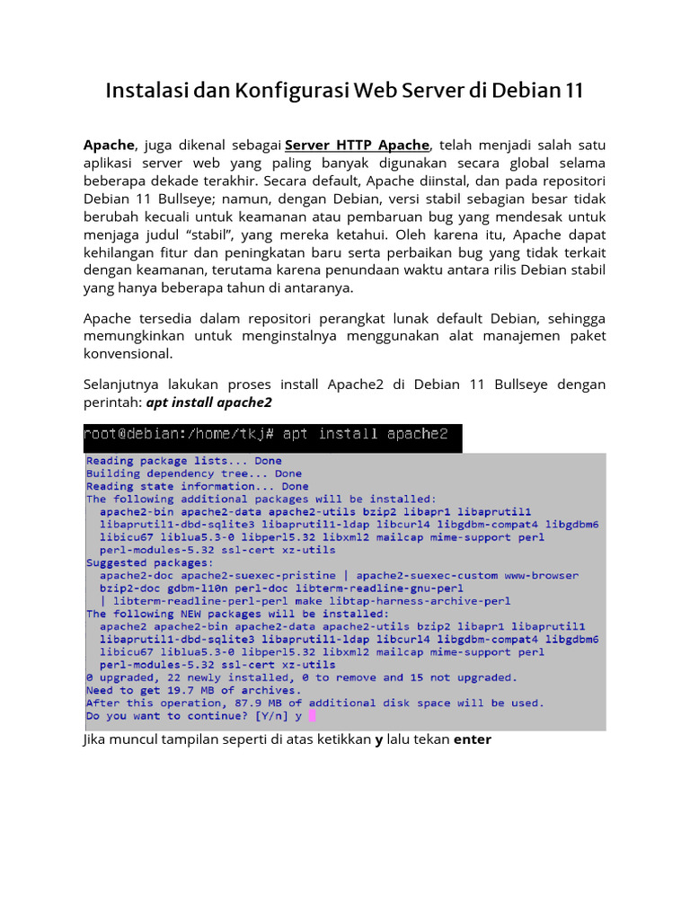 Instalasi Dan Konfigurasi Web Server Di Debian 11 | PDF