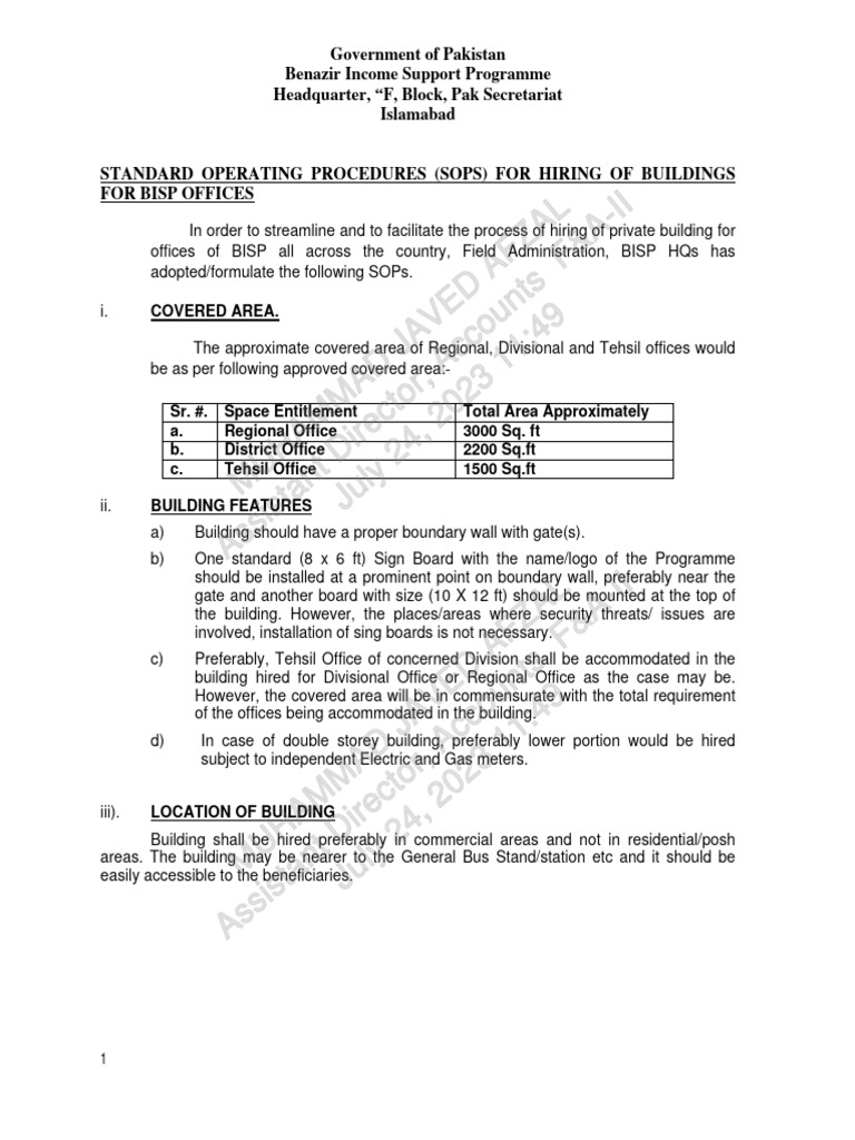 SoP For Hiring | PDF | Lease | Notary Public