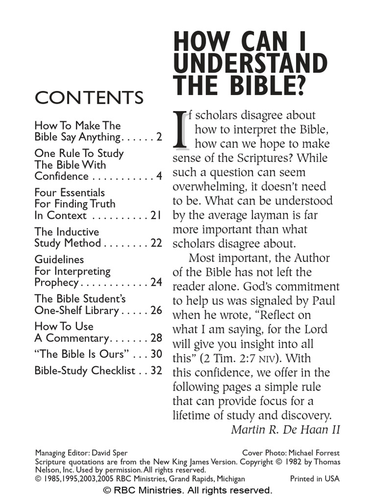 How Can I Understand The Bible | PDF | Grace In Christianity | Jesus