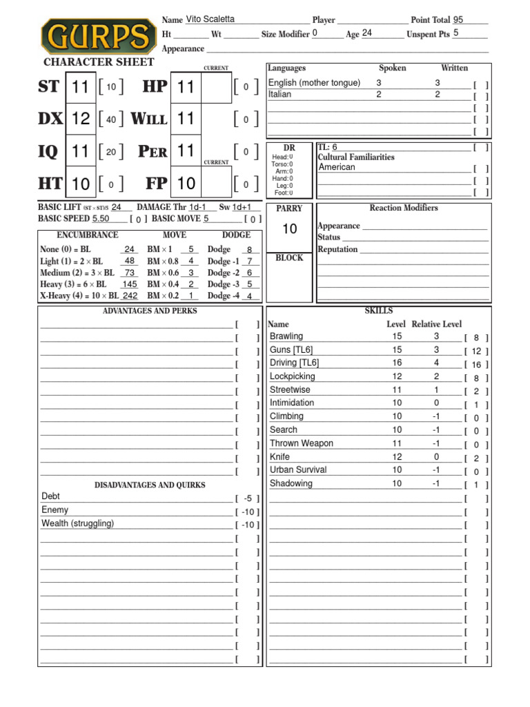 VitoScaletta TL6 | PDF | Tabletop Games | Role Playing Games