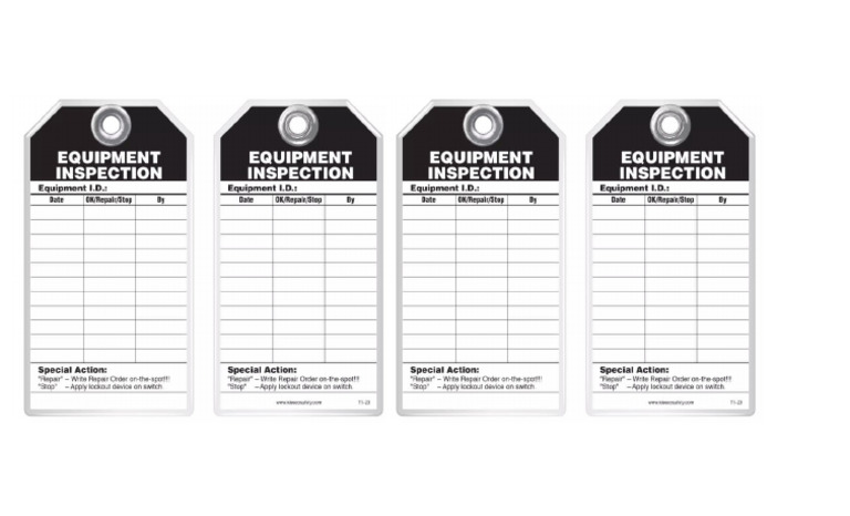 Equipment Inspection Tag EL | PDF