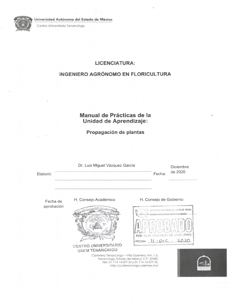 Manual - Propagación de Plantas - HHC - 2020 | PDF | Laboratorios | Injerto