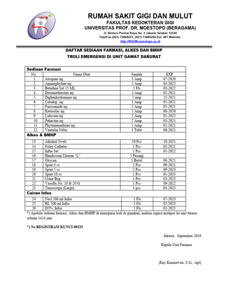 Emergency Kit Troli Igd | PDF