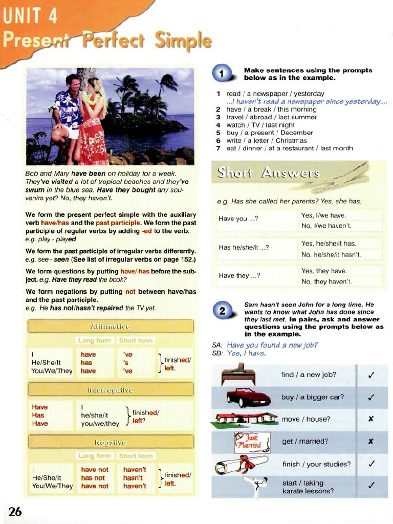 Grammarway2-Present Perfect Simple | PDF