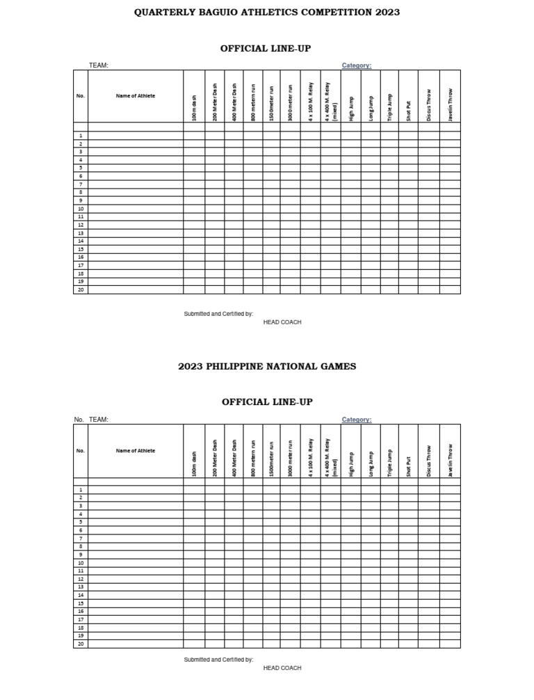 Entry Form | Download Free PDF | Track And Field | Sports Competitions