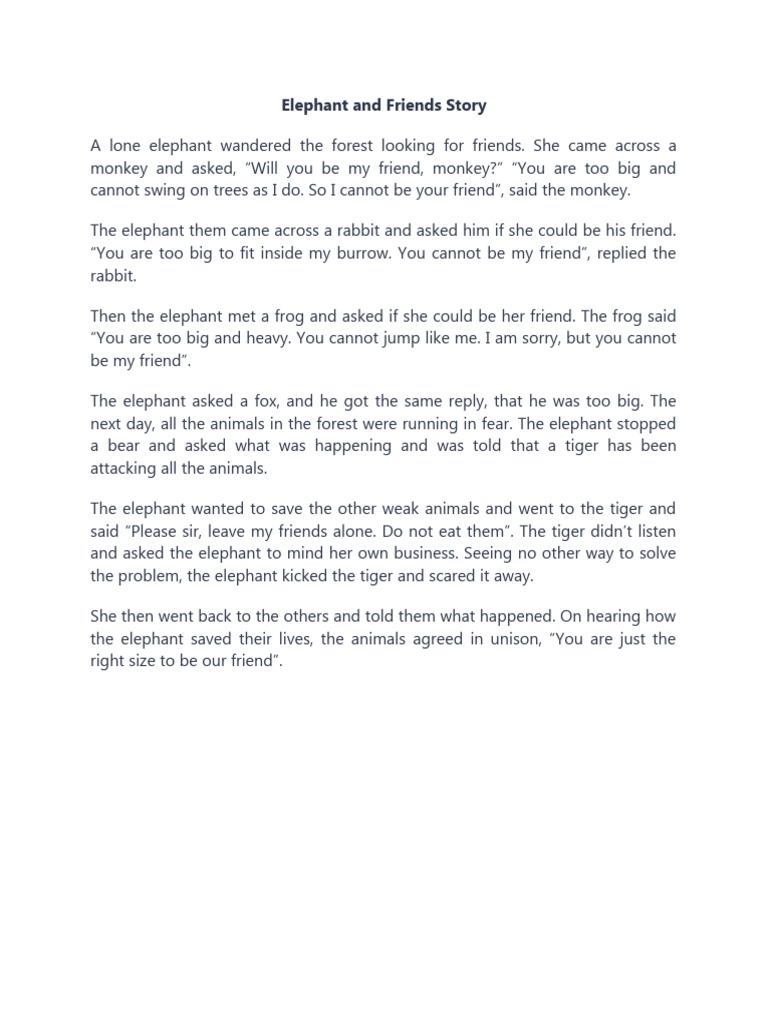 Elephant's Journey to Friendship | PDF