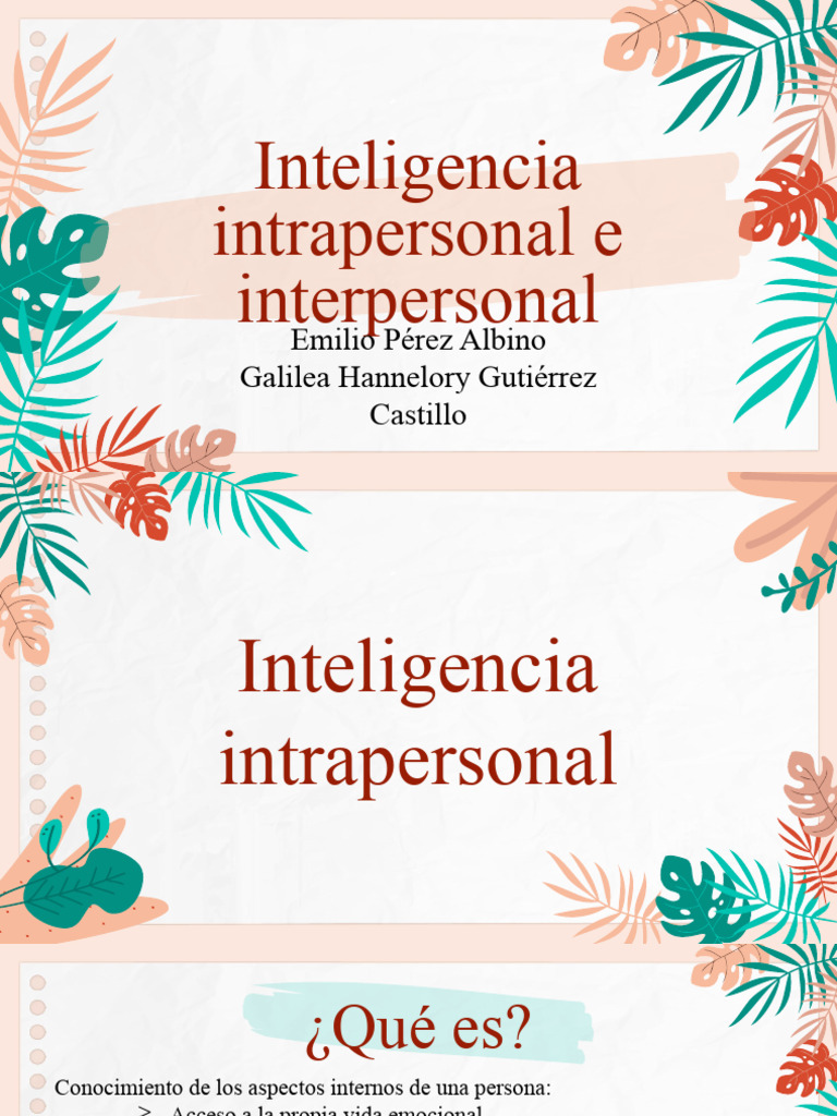 Inteligencia intra e interpersonal | PDF