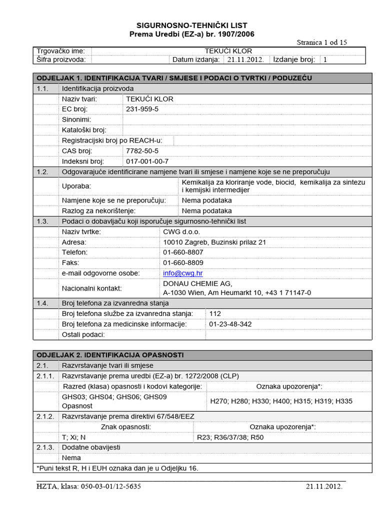 Tekući Klor - 2 | PDF