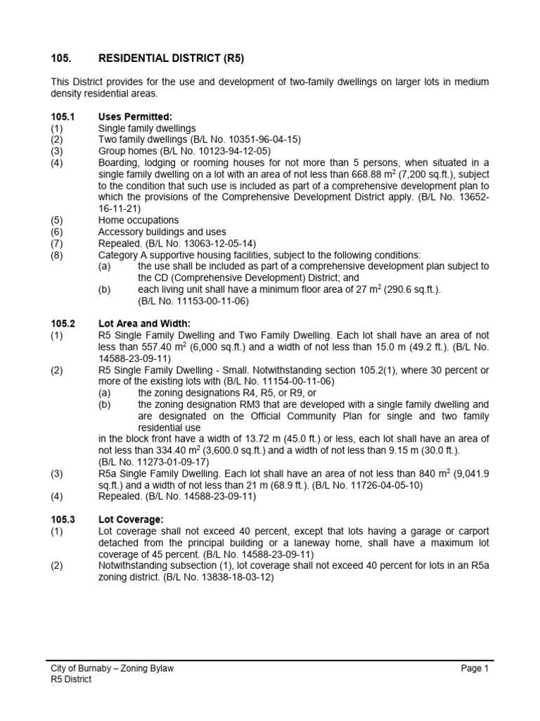 R5 Residential District | PDF | Basement | Structural Engineering