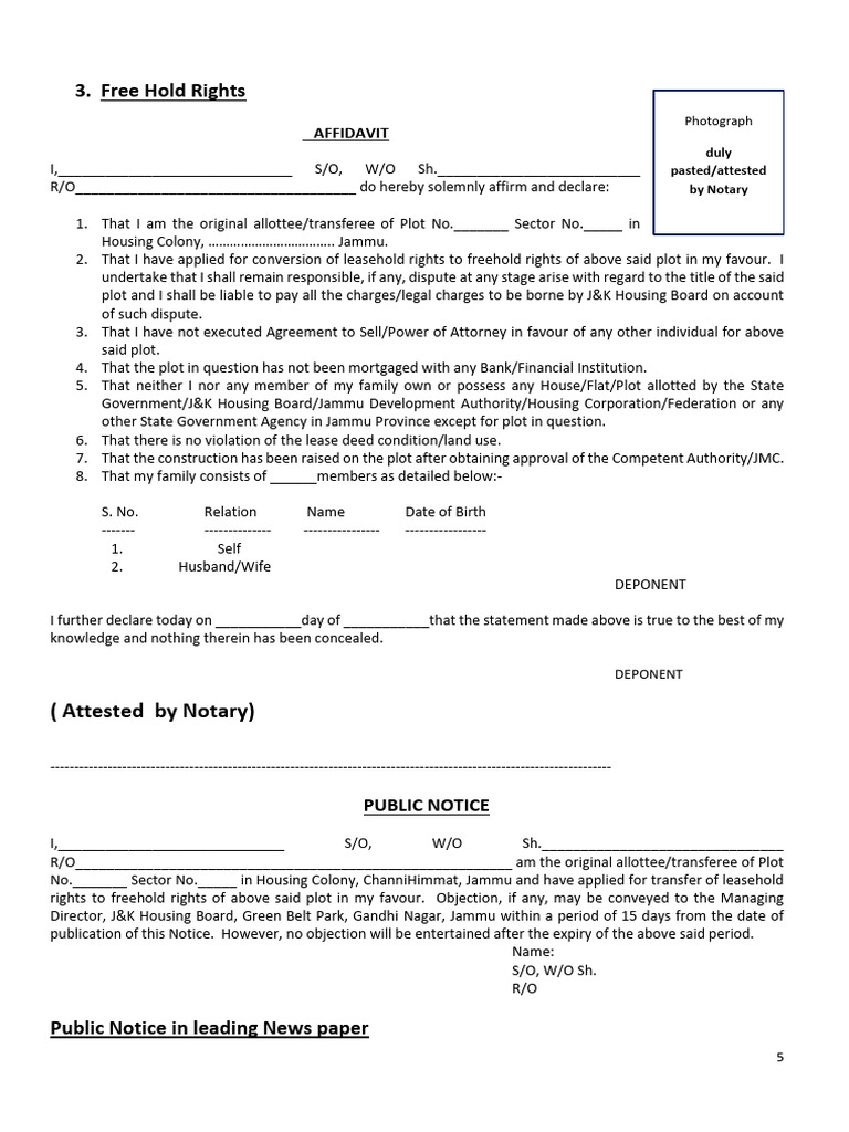 Freehold | Download Free PDF | Notary Public | Civil Law (Legal System)