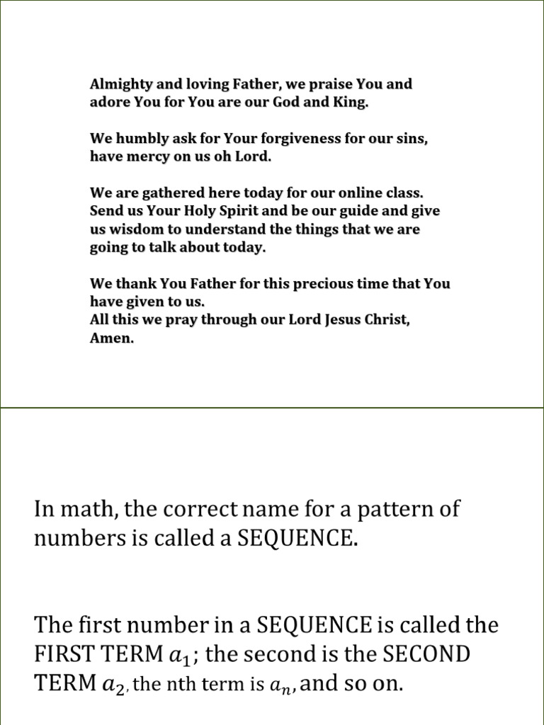 Lesson7.Patterns and Sequence | PDF | God The Father | Christian Belief ...