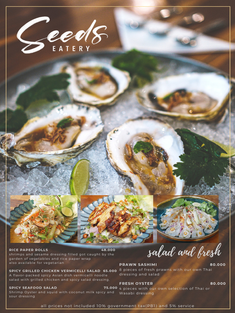 Menu Seeds-1 | PDF | Drink | Curry