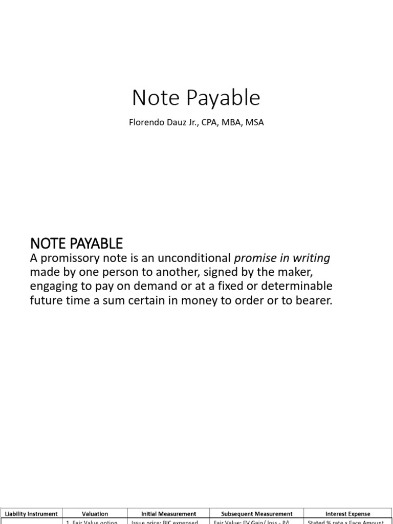 CH 8 Note Payable | PDF