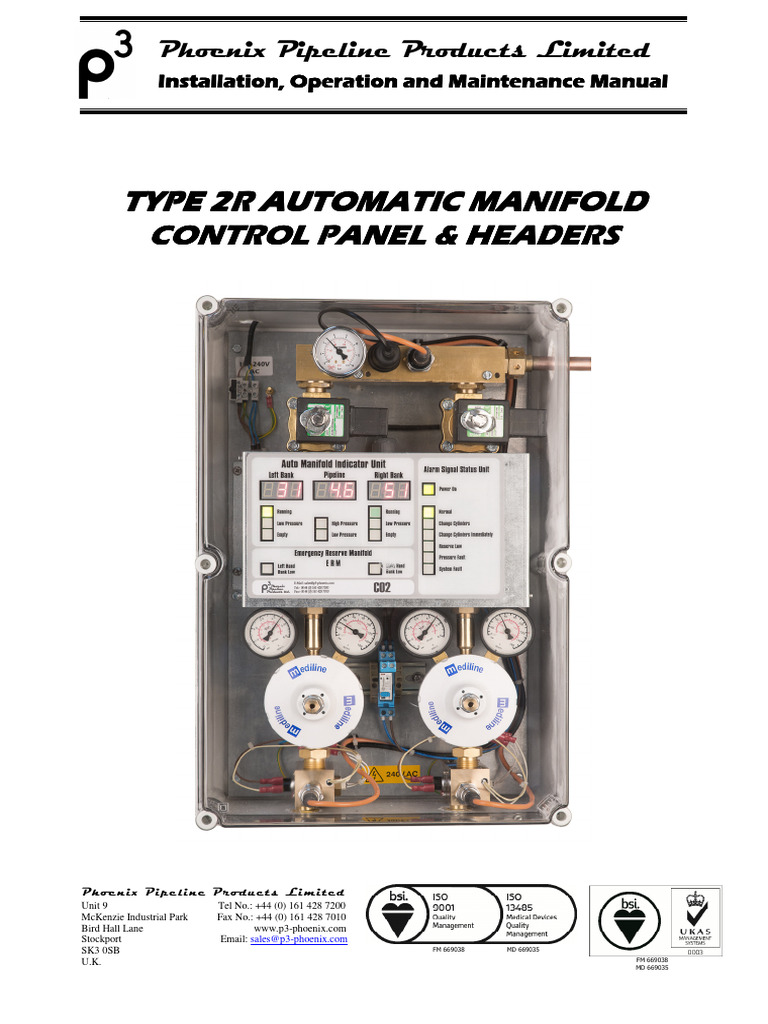P3 MkIII Auto Manifold Type 2R O&M Manual Rev 7 | PDF | Valve | Switch