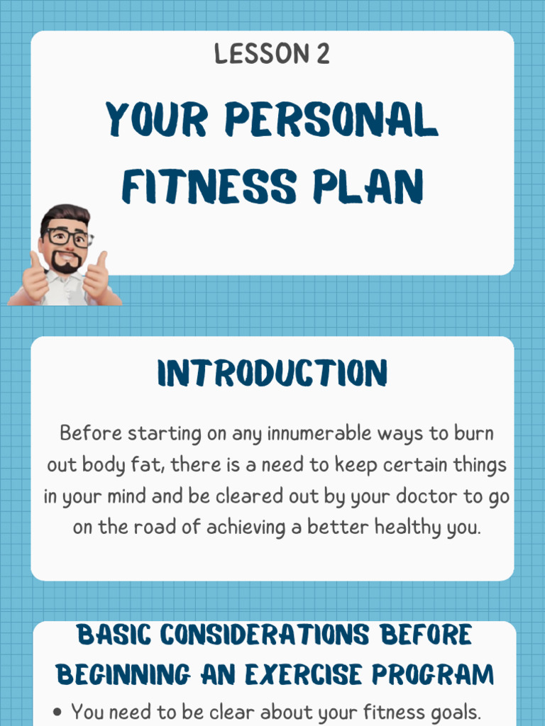 LESSON 2 Your Personal Fitness Plan | PDF | Arm | Aerobic Exercise