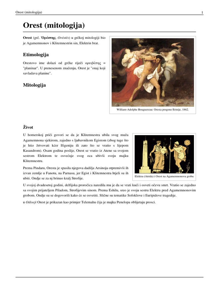 Orest (mitologija) | PDF
