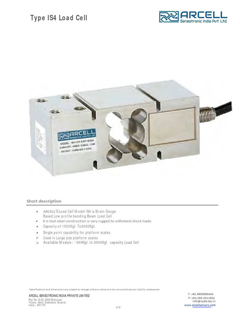 Arcell Is4 Jumbo | PDF | Components | Metrology