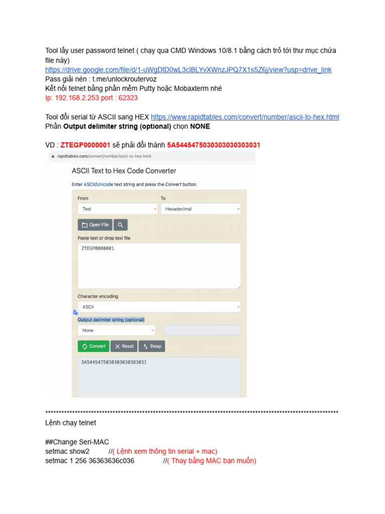 Unlock Telnet H196A | PDF