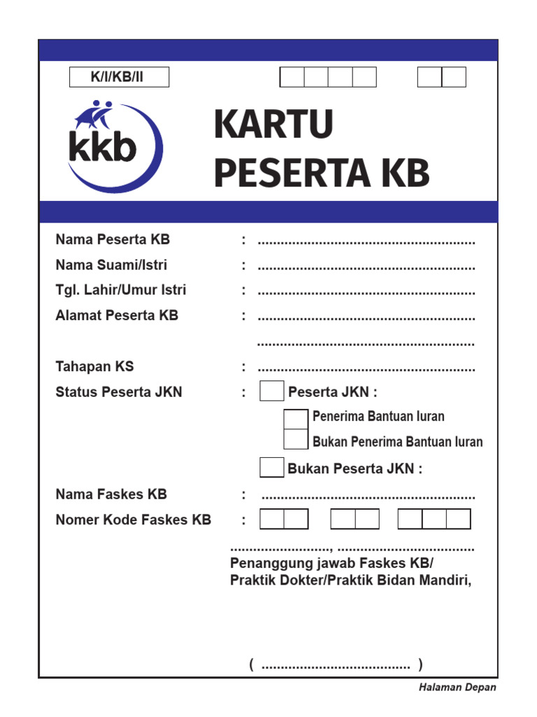 Kartu Peserta KB 1000 Lembar | PDF