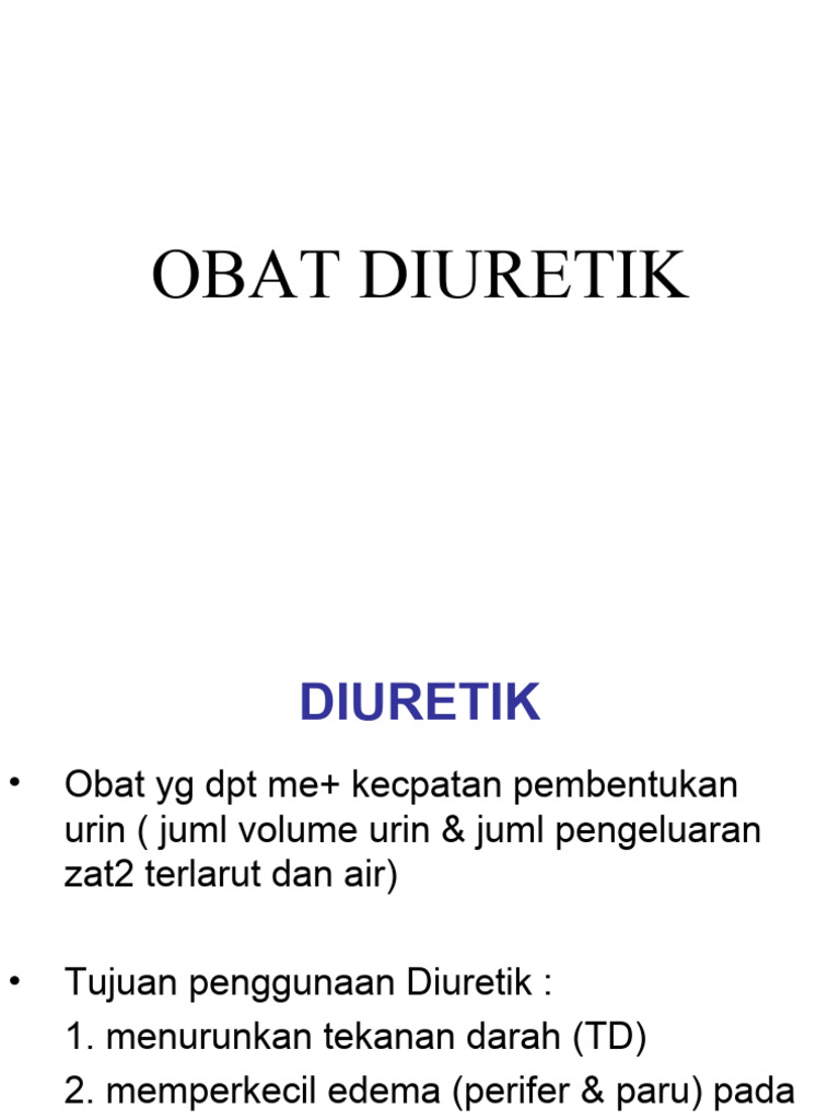 DIURETIK | PDF | Kesehatan Holistik | Sains & Matematika