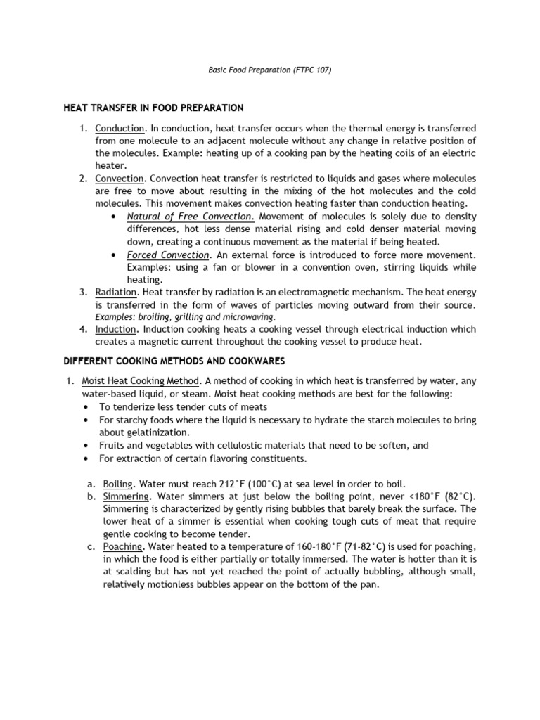 Basic Food Prep Handout Final Term 2024 | Download Free PDF | Cooking ...