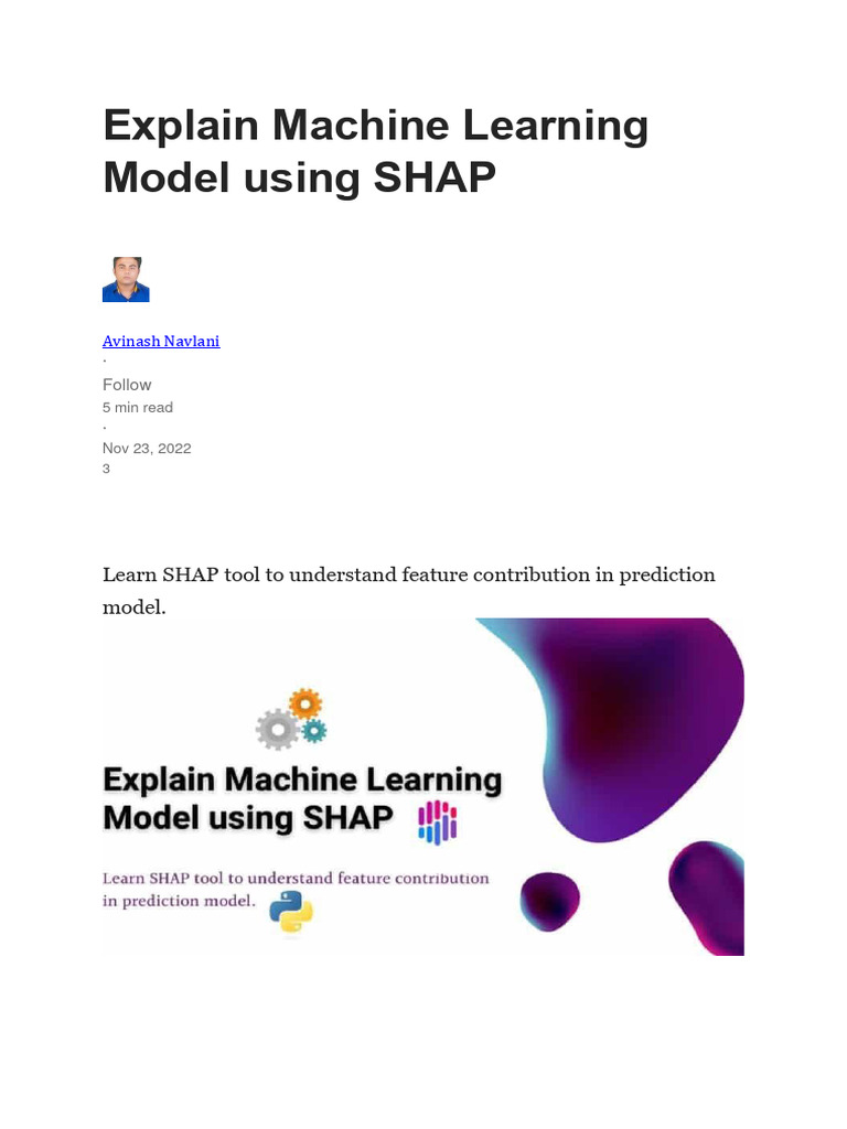 Explain Machine Learning Model Using Shap Pdf Accuracy And Precision Statistical 0825