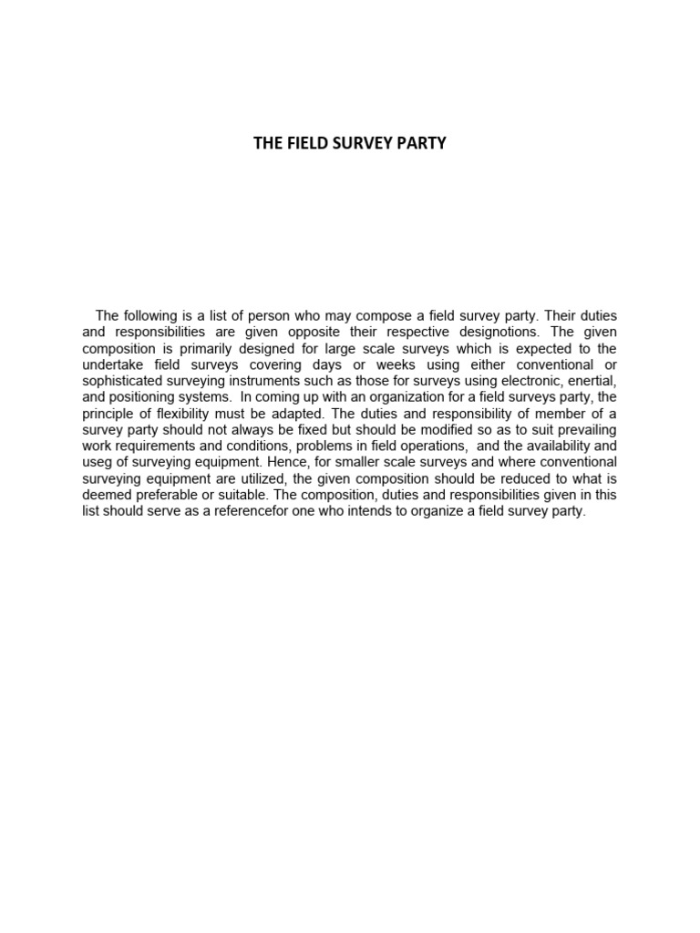 THE FIELD SURVEY PARTY Term Paper | PDF | Business | Technology ...