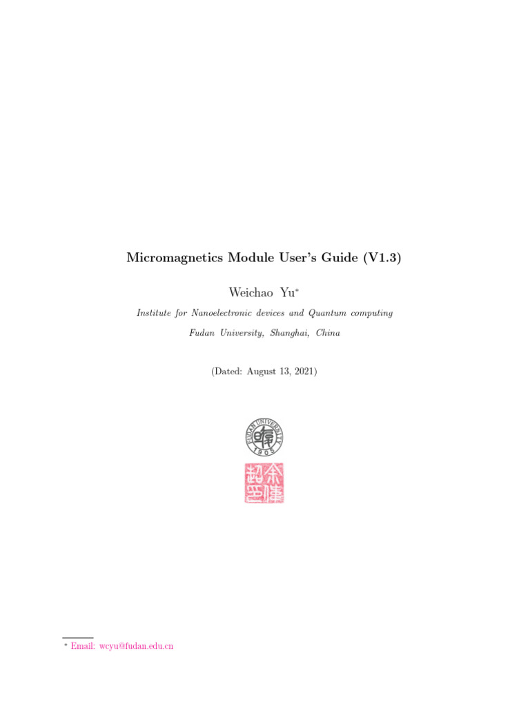 COMSOL Micromagn Manual | PDF