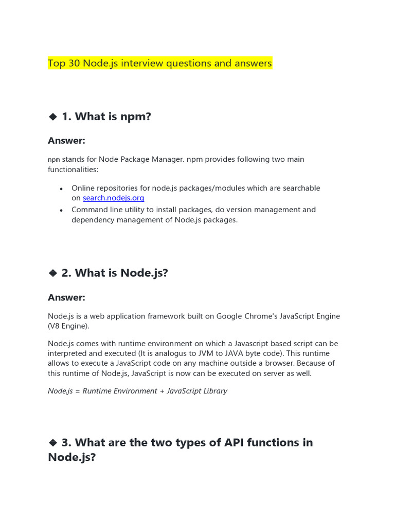Node Js Interview Questions Pdf Ajax Programming Java Script 8337