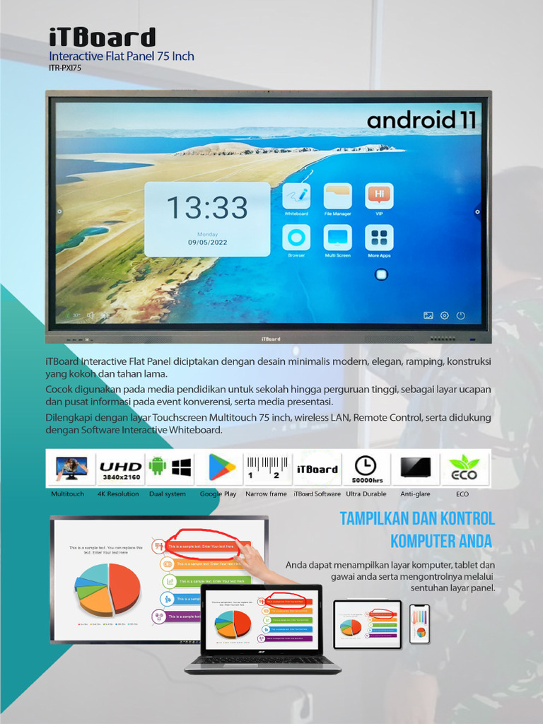 iTBoard Interactive Flat Panel 75 Inch PXI75 | PDF