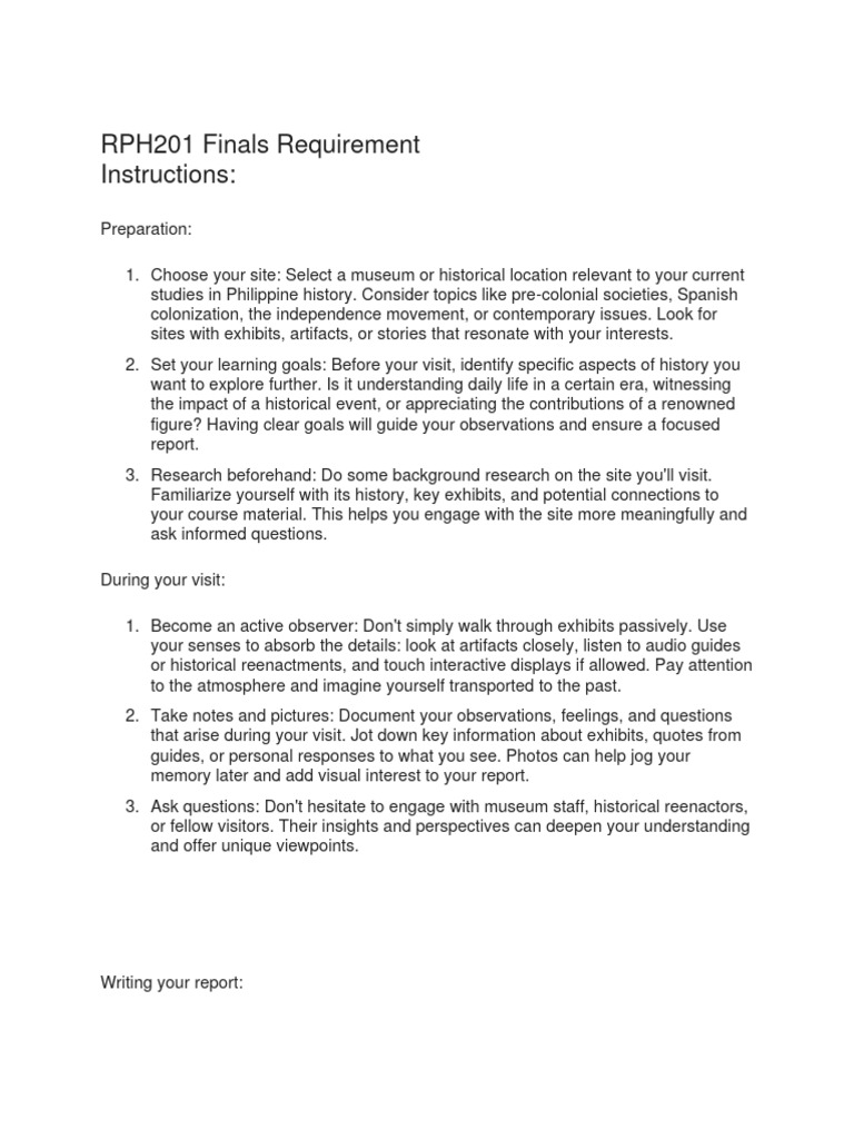 R PH 201 Final Requirement Instructions | PDF | Narrative | Experience