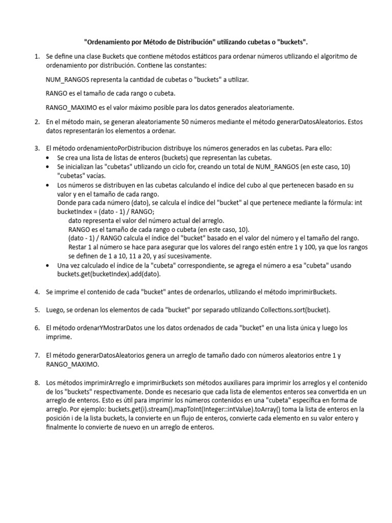 Ordenamiento Por Método de Distribución | PDF | Java (lenguaje de ...