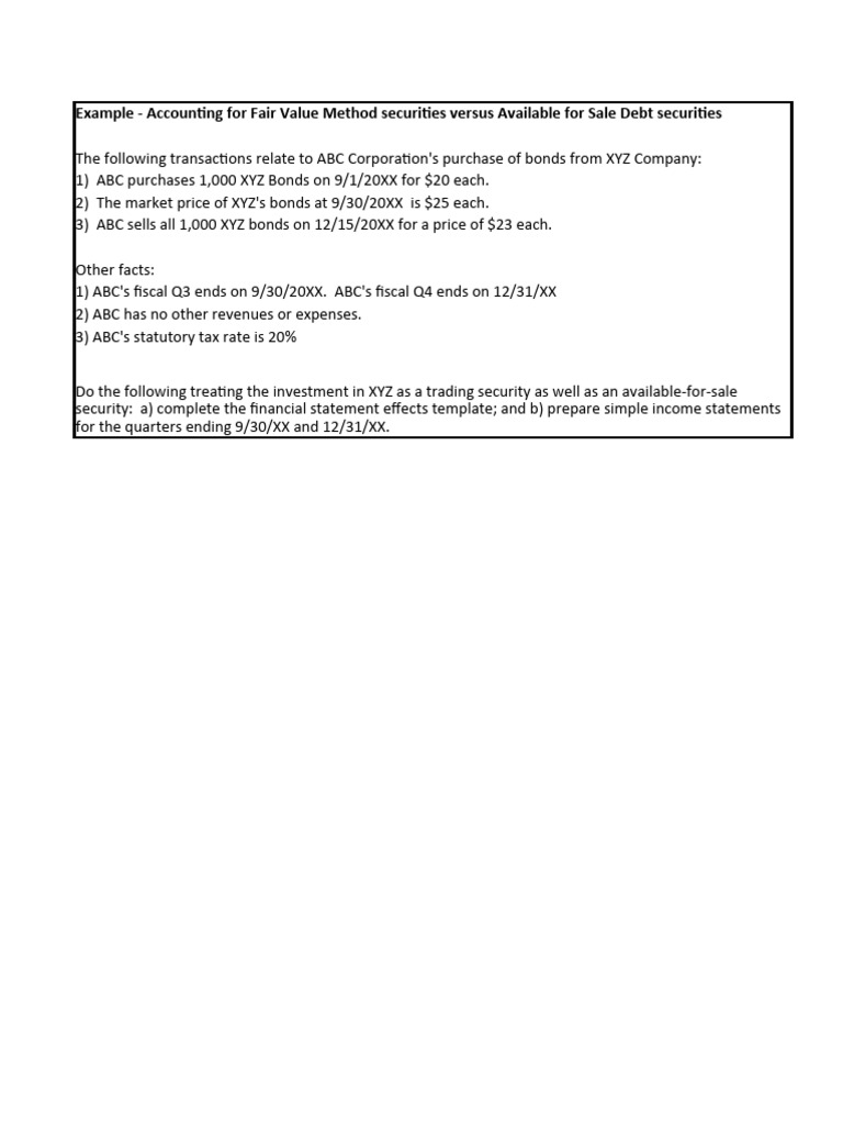 Fair Value Vs AFS Methods - FS | PDF | Income | Income Statement