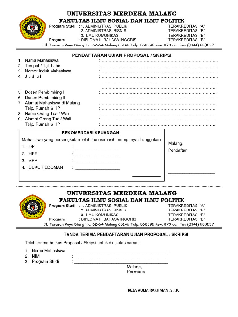 Form Pendaftaran Ujian | PDF | Karier & Perkembangan