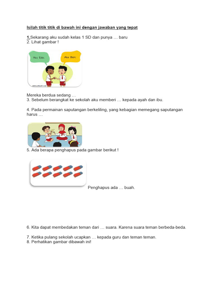 Isilah Titik Titik Di Bawah Ini Dengan Jawaban Yang Tepat | PDF Isilah Titik Titik Di Bawah Ini Dengan Jawaban Yang Tepat | PDF
