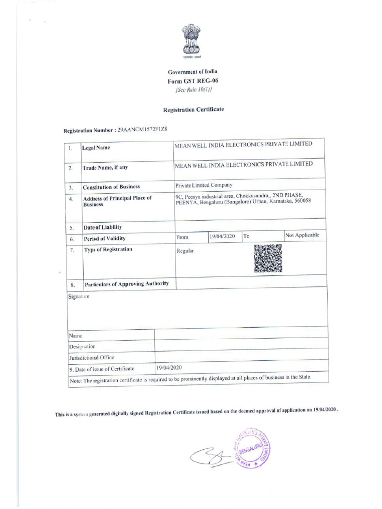 GST Certificate SD | PDF