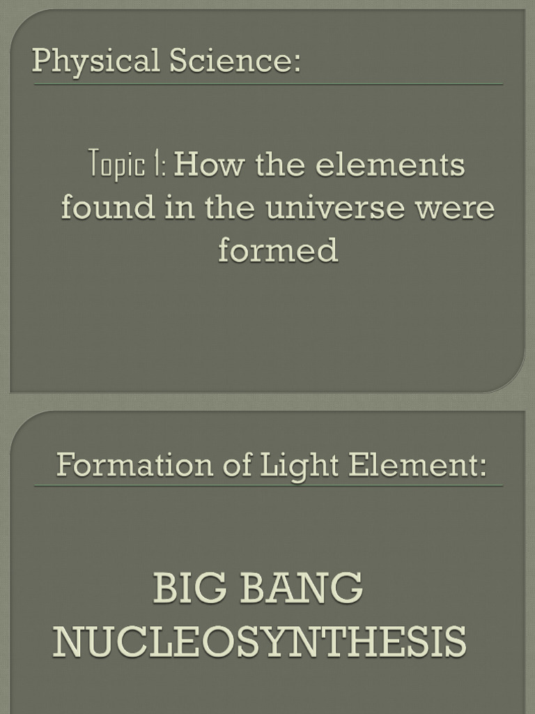 Physical Science Powerpoint 1 | PDF | Nuclear Fusion | Chemical Elements