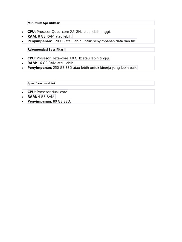 Spesifikasi Server Untuk CV Sa | PDF | Komputer