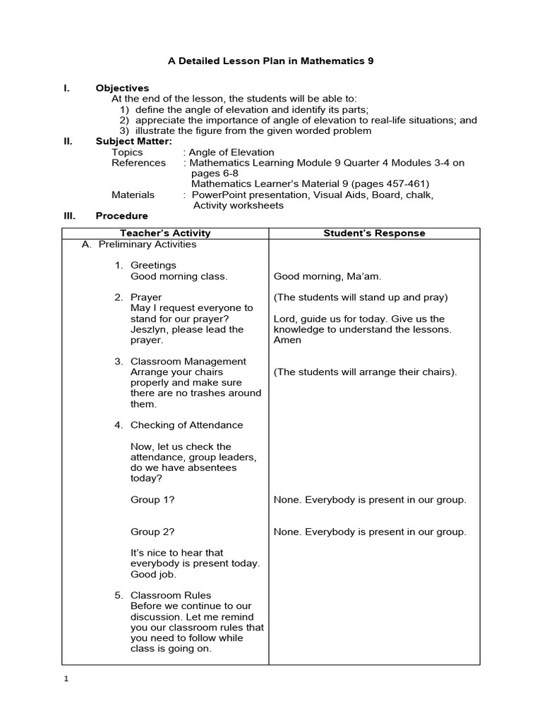 Final Demonstration | Download Free PDF | Angle | Lesson Plan
