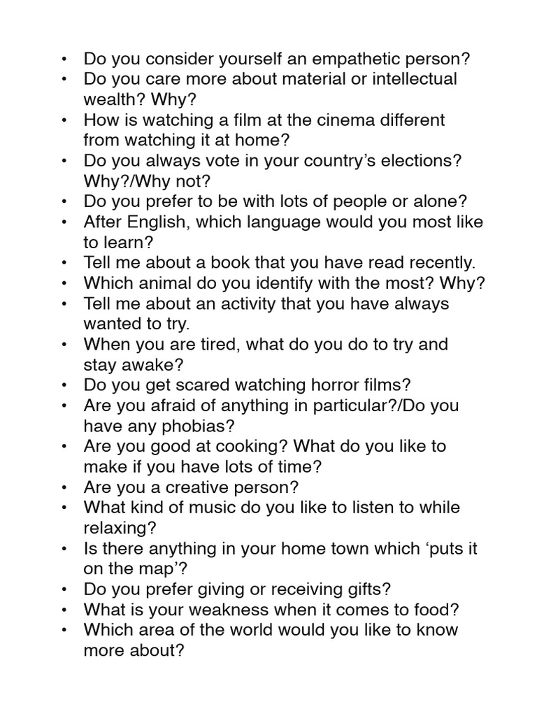 c1 Questions to Speak | PDF