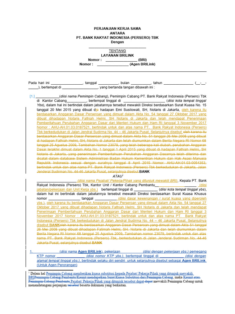 PKS BRILink - Perorangan | PDF