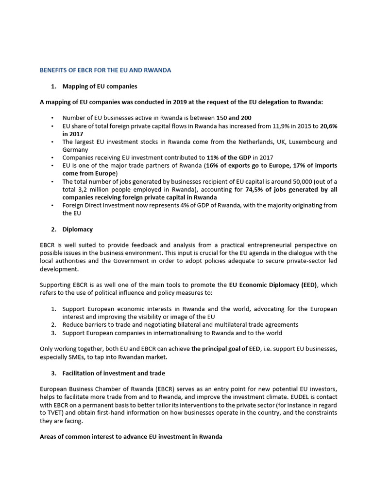 Benefits of Ebcr For The Eu and Rwanda | PDF | European Union | Private ...