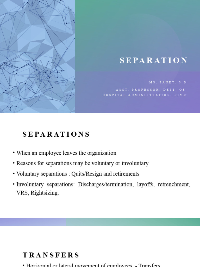 Separation, Promotion, Transfer HR | PDF | Layoff | Employment