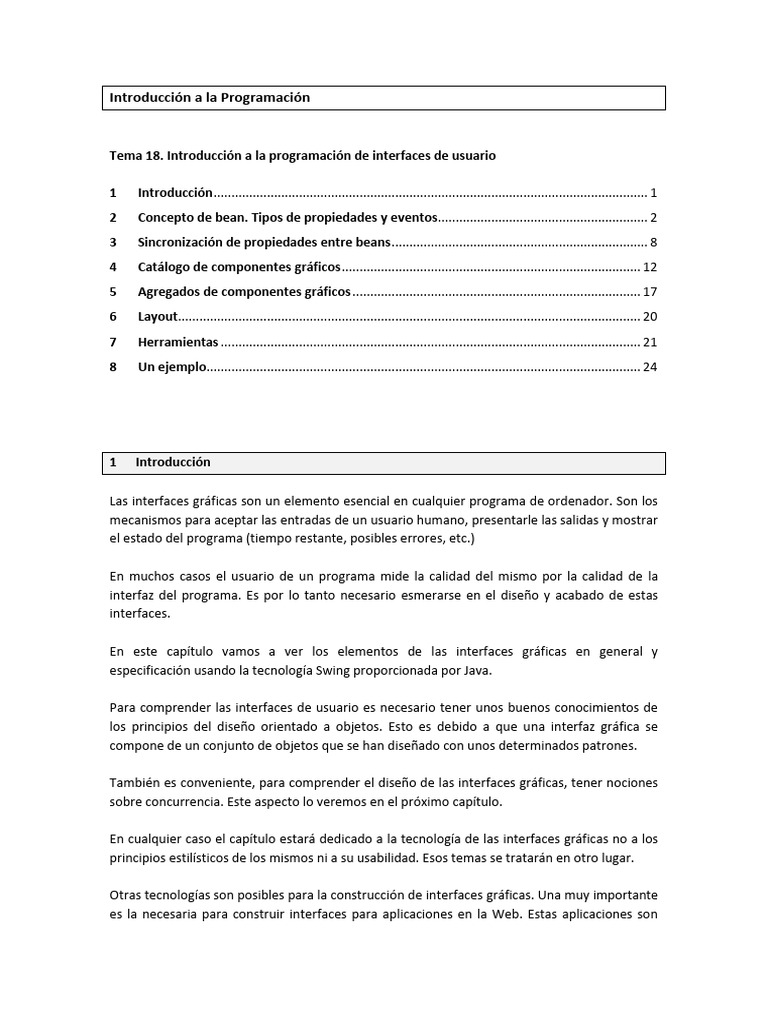 Tema 18 Introducción A La Implementación De Interfaces De Usuario En Java Pdf Interfaz De 